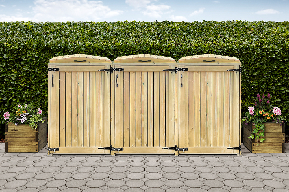 Triple Wheelie Bin Storage - Handcrafted In The Cotswolds